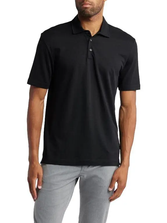 BOSS Press Lyocell & Cotton Polo - Black