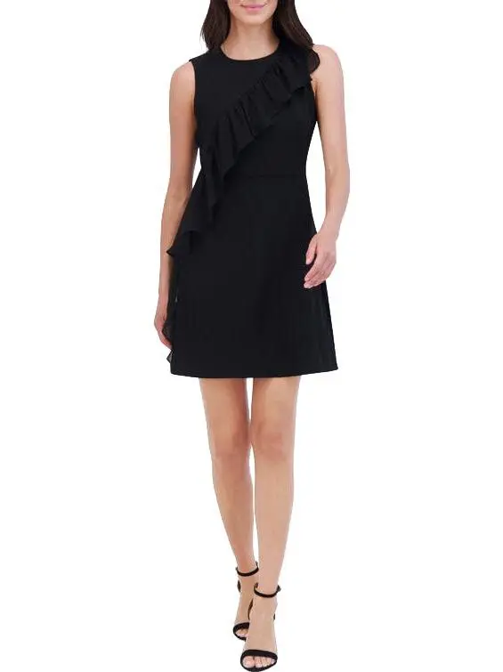 Eliza J A-line Ruffle Dress - Black