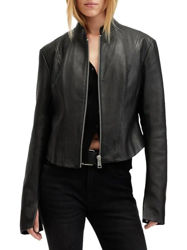 ALLSAINTS Sadler Leather Jacket - Black