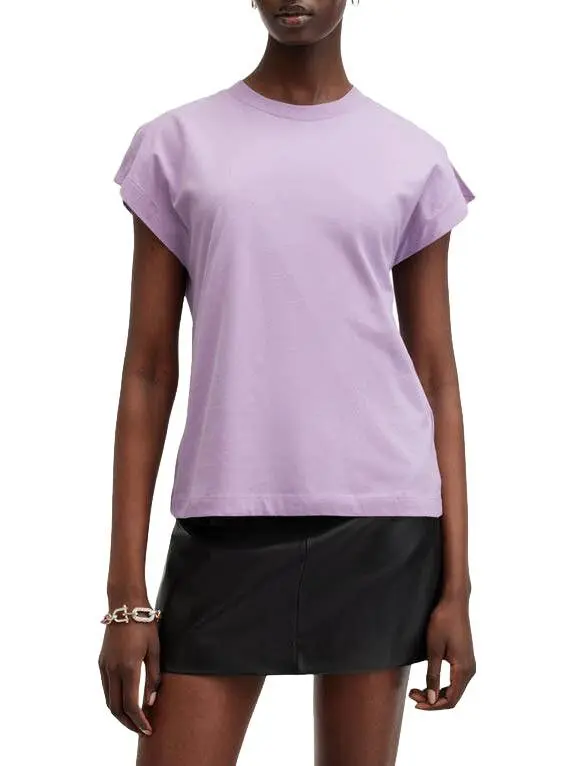 ALLSAINTS Rue Slit Sleeve T-shirt - Petal Purple