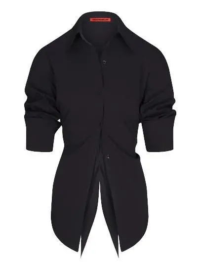 SIMONMILLER Loch Poplin Button-up Shirt - Black