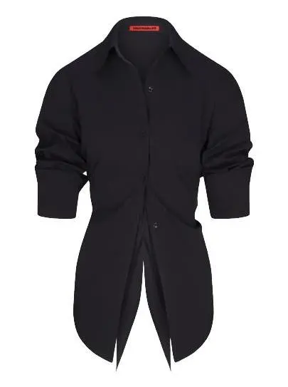 SIMONMILLER Loch Poplin Button-up Shirt - Black
