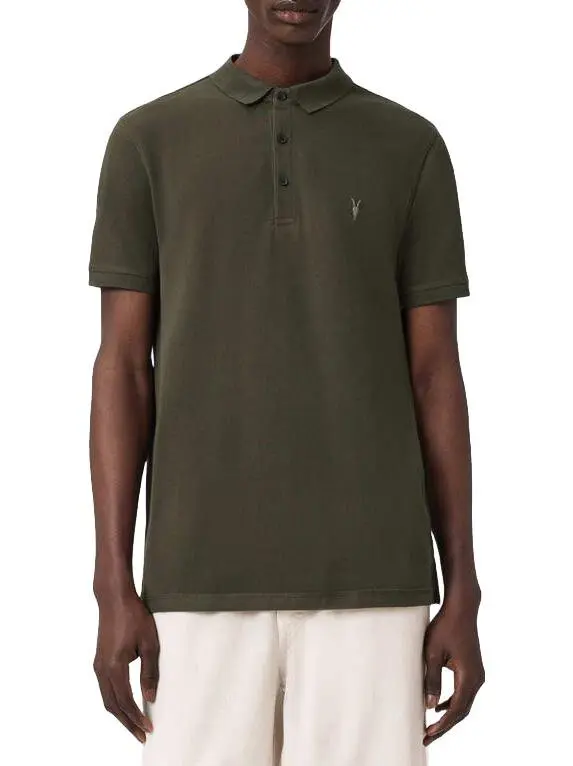 ALLSAINTS Reform Cotton Piqué Polo - Mangrove Green