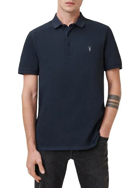 ALLSAINTS Reform Cotton Piqué Polo - Navy Blue