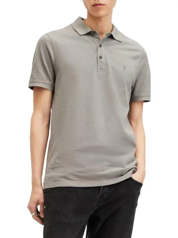 ALLSAINTS Reform Cotton Piqué Polo - Radio Grey