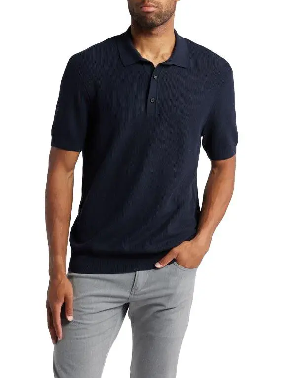 BOSS Daremo Cotton Blend Polo Sweater - Dark Blue