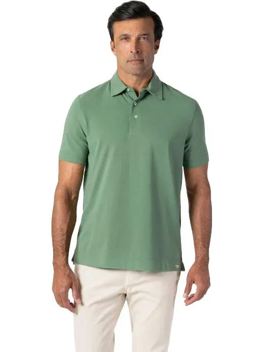 Robert Talbott Walker Short Sleeve Polo - Forest Green