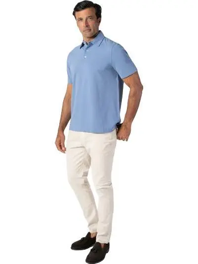 Robert Talbott Walker Short Sleeve Polo - Legacy Blue