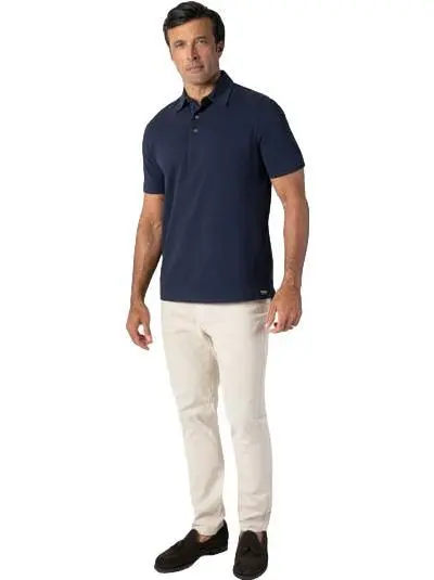 Robert Talbott Walker Short Sleeve Polo - Navy