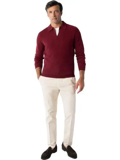 Robert Talbott Parsons Johnny Collar Cashmere Sweater - Brick