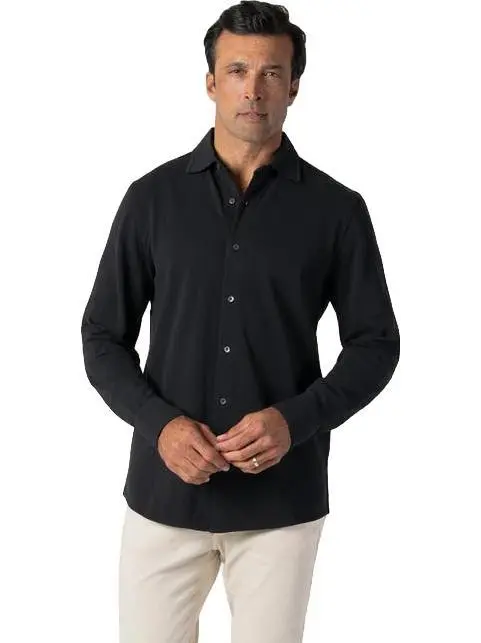 Robert Talbott Foster Long Sleeve Knit Shirt - Black