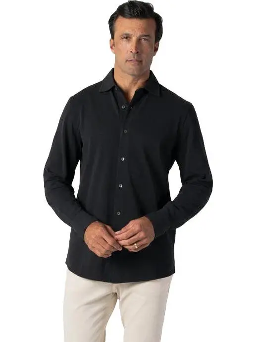 Robert Talbott Foster Long Sleeve Knit Shirt - Black