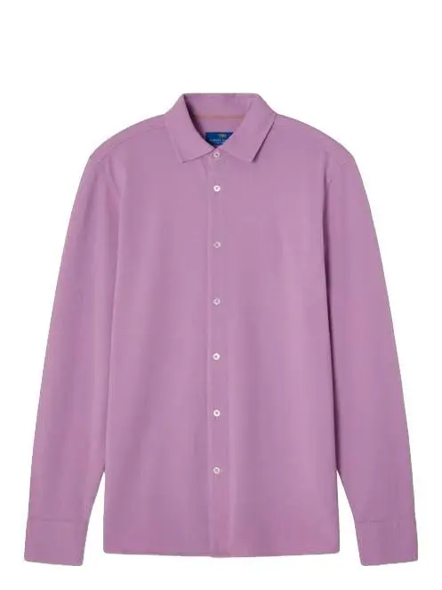 Robert Talbott Foster Long Sleeve Knit Shirt - Lavender