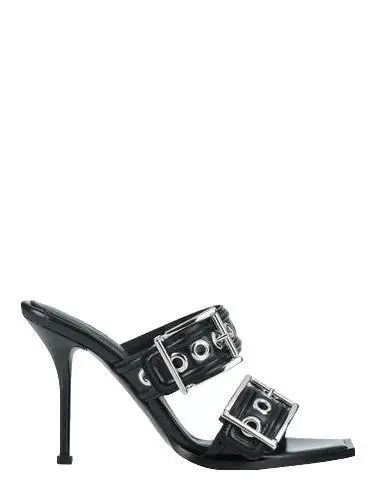 Alexander McQueen Sandals With Metal Appliqués - Black