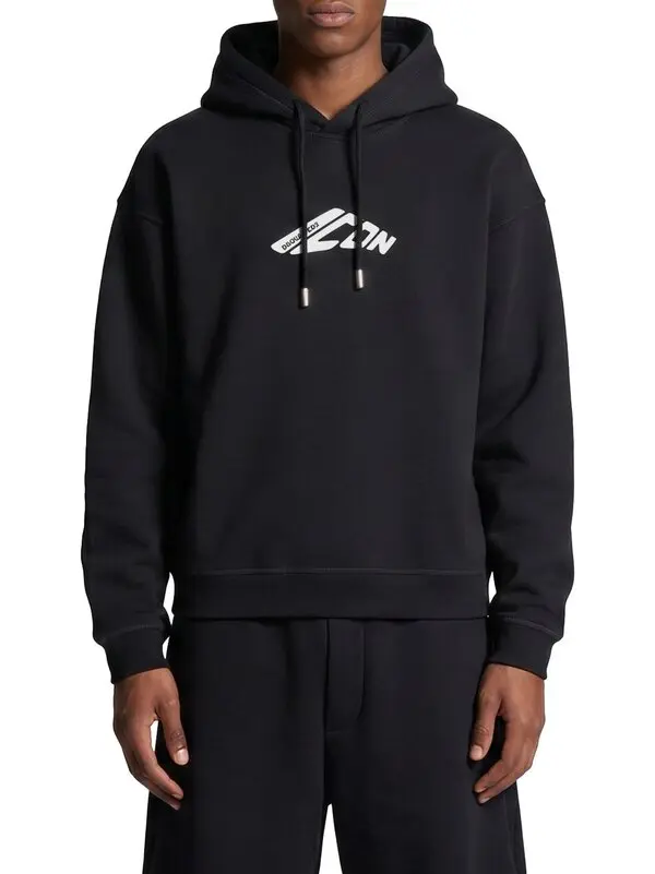 Dsquared2 Logo Hooded Sweatshirt - Black