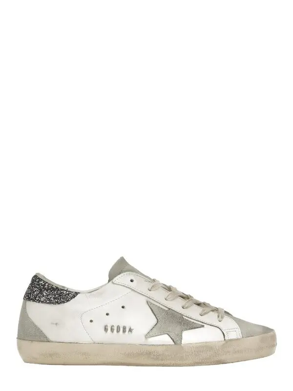 GOLDEN GOOSE Super-star Glitter Sneakers - White/grey/dark Grey