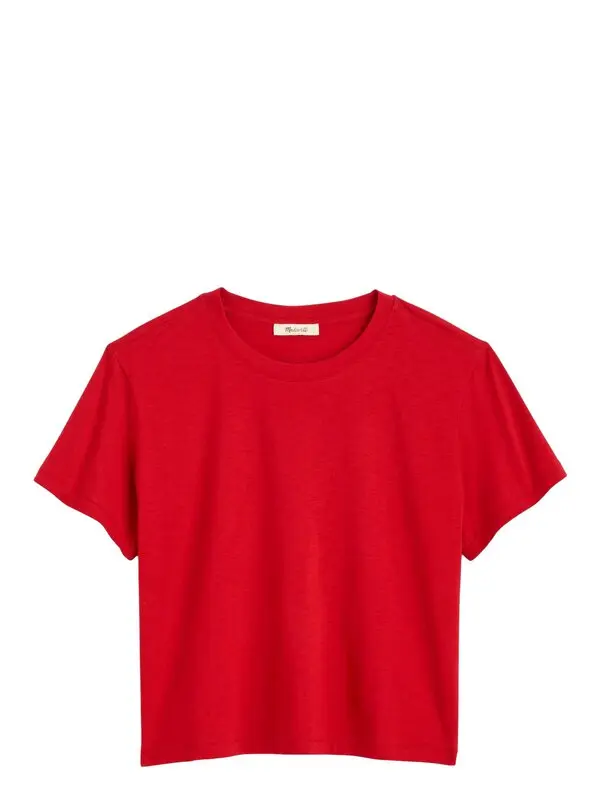 Madewell Boxy Crop Tee - Crimson