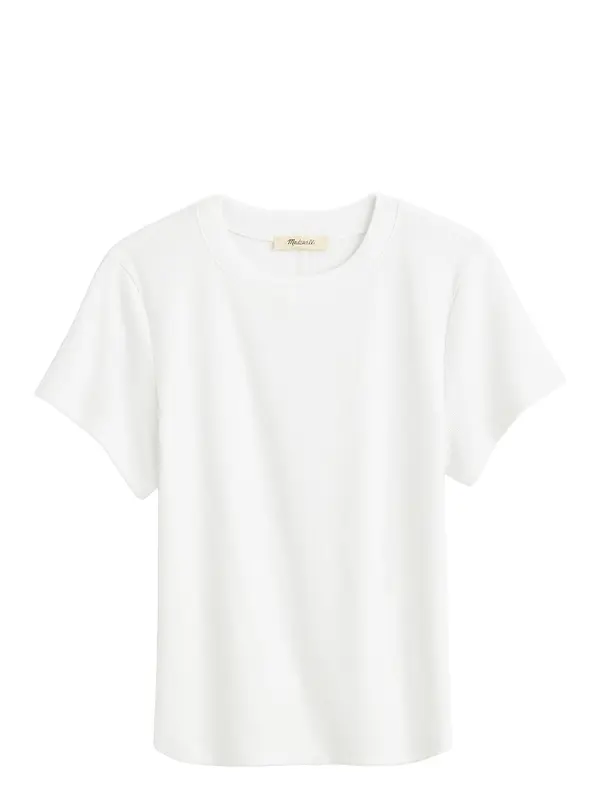 Madewell Generative Cotton Ribbed Crewneck Tee - Eyelet White