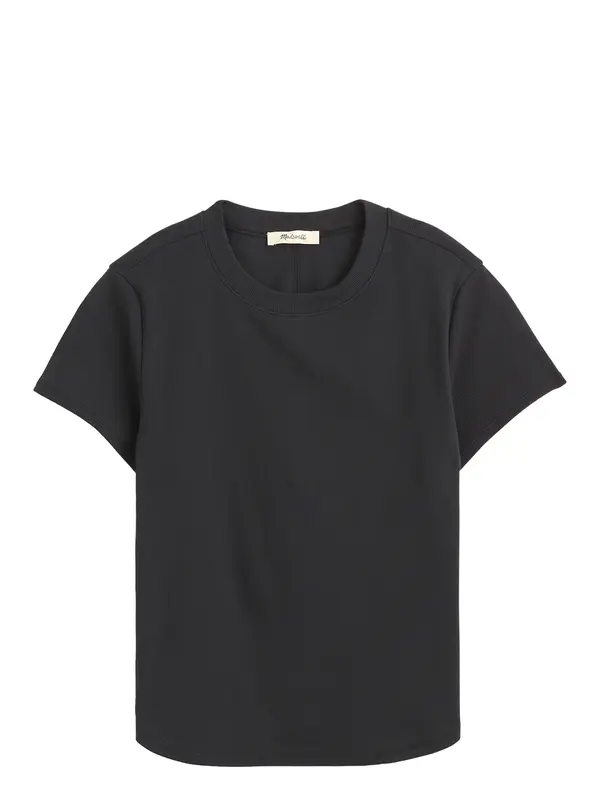 Madewell Generative Cotton Ribbed Crewneck Tee - Jet Black
