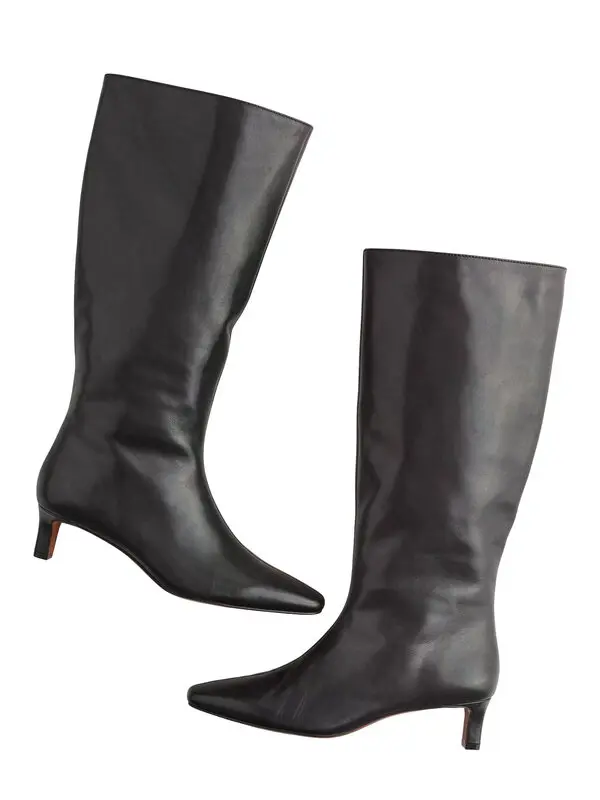 Madewell The Dimes Leather Knee-high Boots - True Black