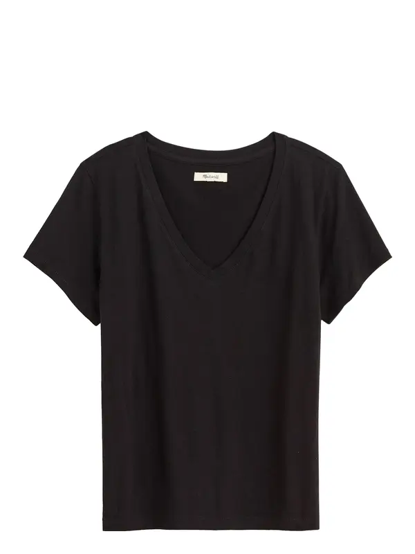 Madewell The Easy Crop V-neck Tee - Jet Black