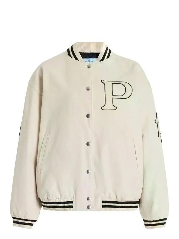 Prada Oversized Varsity Jacket - Ivory