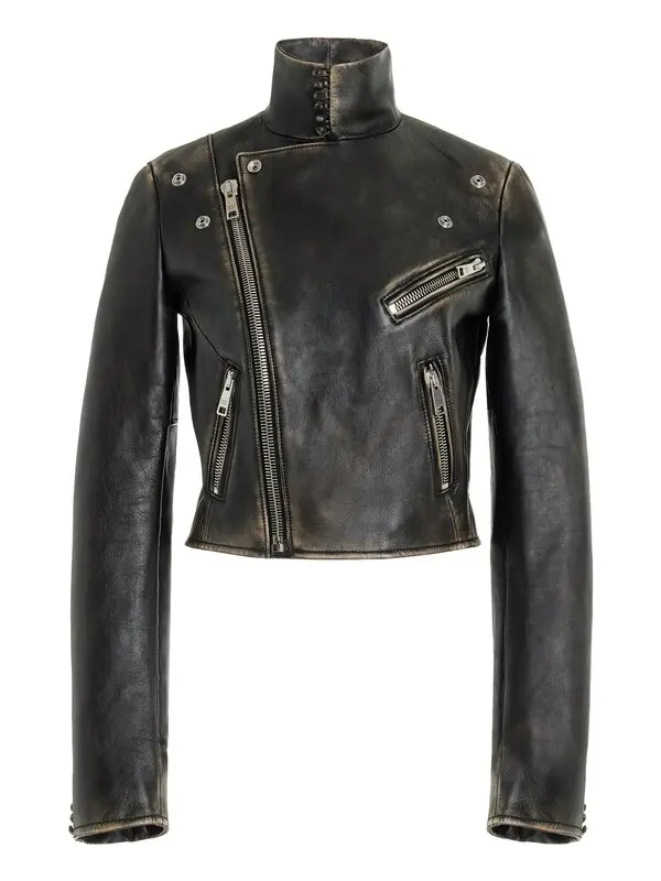 Prada Leather Biker Jacket - Black