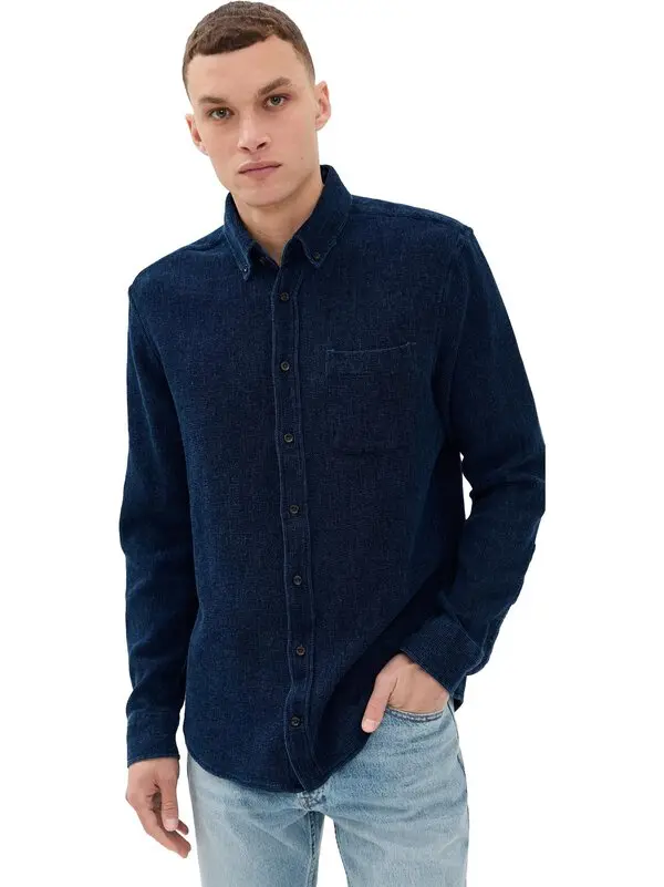 Taylor Stitch Jack Waffle Indigo Shirt - Indigo Waffle