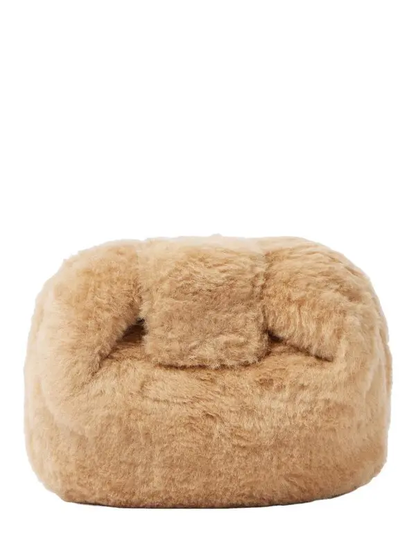 Gabriela Hearst Soft Demi Faux Shearling Clutch - Neutrals