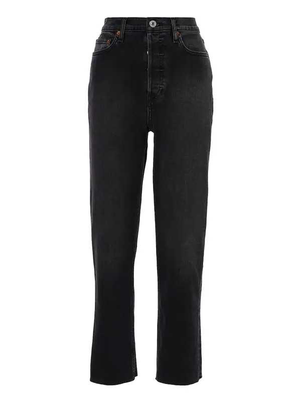 RE/DONE 70s Stove Pipe Straight Jeans - Black