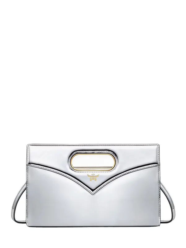 Mcm Diamond Bag In Metallic Mirror Leather - Silver