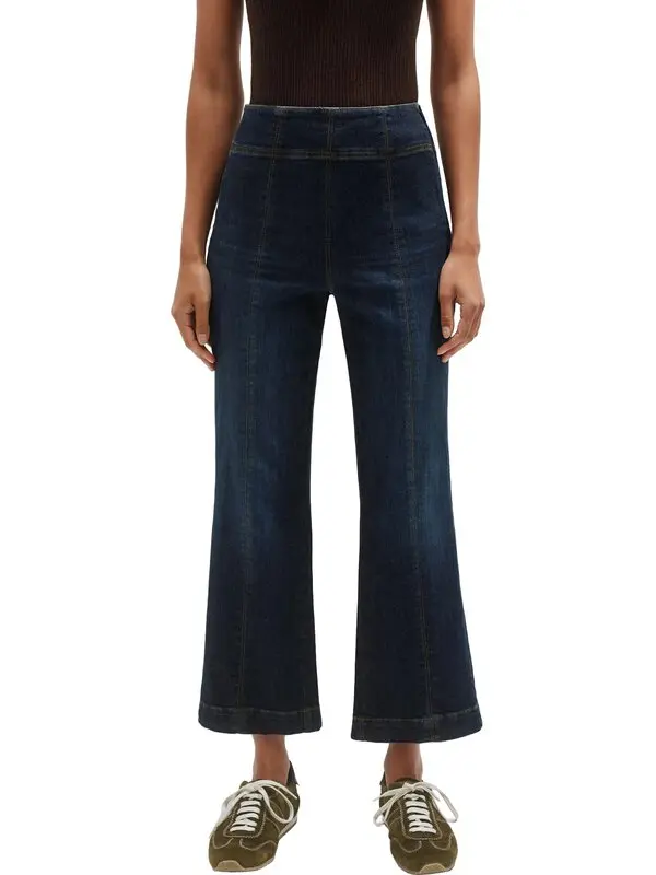 ME+EM Kick Flare Crop Travel Jean - Dark Wash