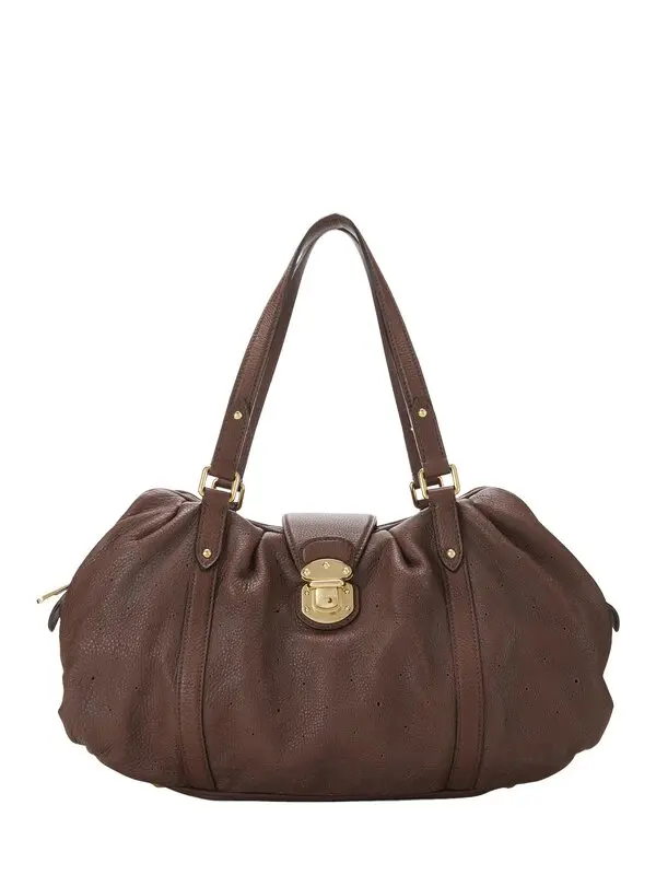 LOUIS VUITTON Monogram Mahina Lunar Shoulder Bag - Brown