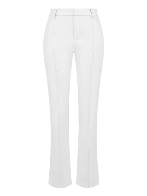 MISTRESS ROCKS Straight-leg Vegan-leather Trousers - Ivory