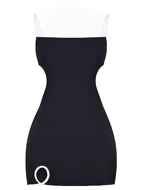 MISTRESS ROCKS Contrast-trim Cut-out Mini Dress - Navy