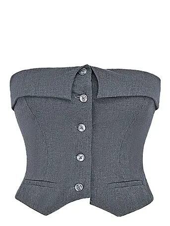 MISTRESS ROCKS Strapless Waistcoat Top - Slate