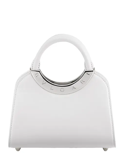 BVLGARI Roma Mini Leather Top-handle Bag - White
