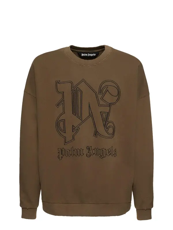 Palm Angels Monogram Statement Crewneck - Brown