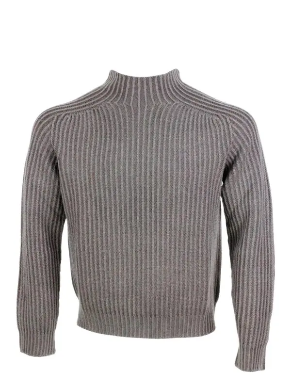 04651/ A TRIP IN A BAG Crater Neck Wool Sweater - Beige