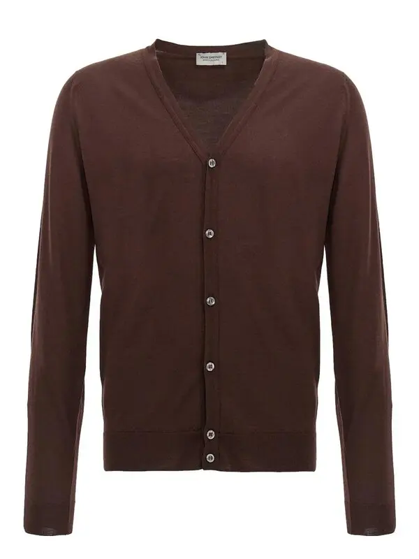 John Smedley Wool Cardigan - Brown