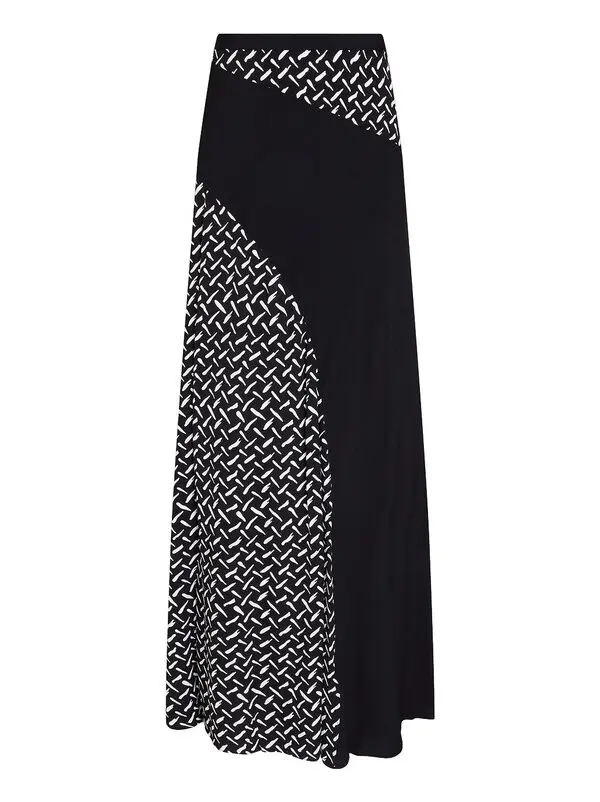 Diane Von Furstenberg Ronan Printed Maxi Skirt - Black