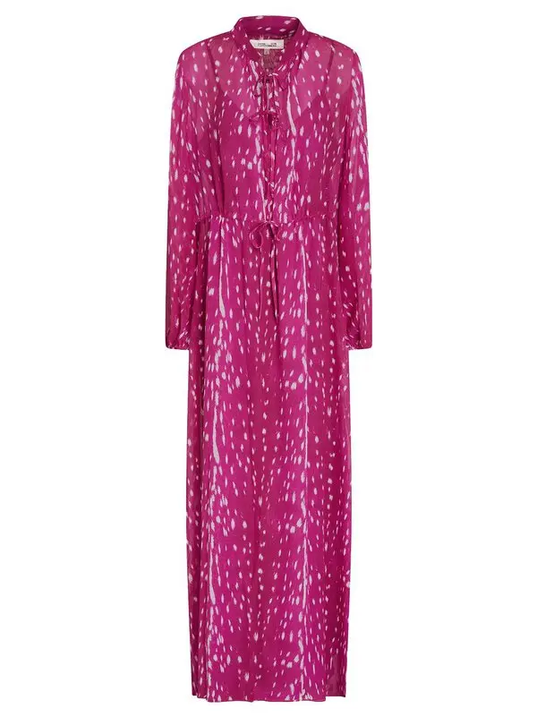 Diane Von Furstenberg Fabien Printed Georgette Maxi Dress - Magenta