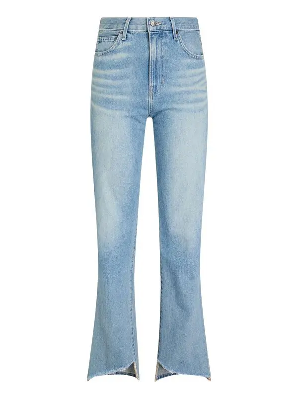 Veronica Beard Dylan Frayed Straight-leg Jeans - Light Denim