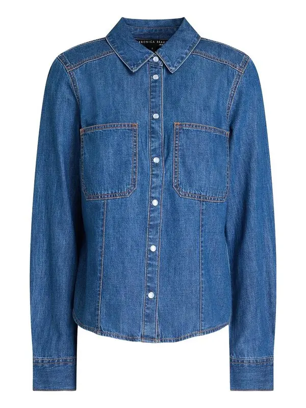 Veronica Beard Farina Denim Shirt - Mid Denim