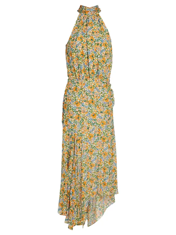 Veronica Beard Leia Printed Silk-chiffon Midi Dress - Orange