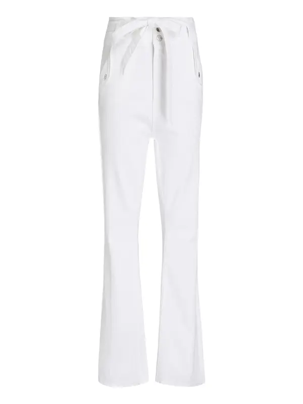 Veronica Beard High-rise Bootcut Jeans With Belt - White