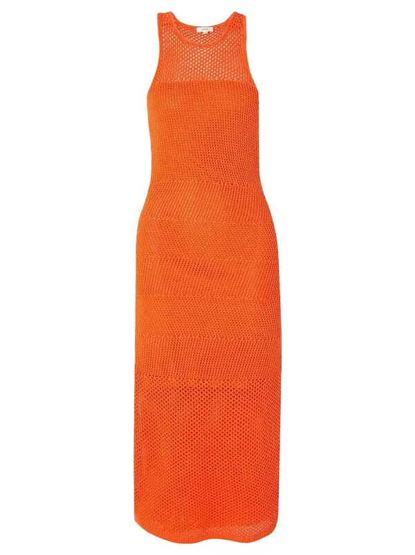 A.L.C. Roland Crocheted Cotton Midi Dress - Orange