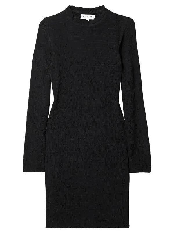 APIECE APART Suenos Smocked Mini Dress - Black