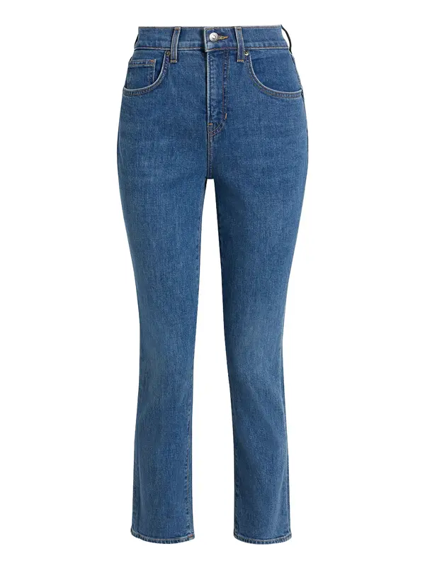 Veronica Beard High-rise Slim-leg Jeans - Mid Denim