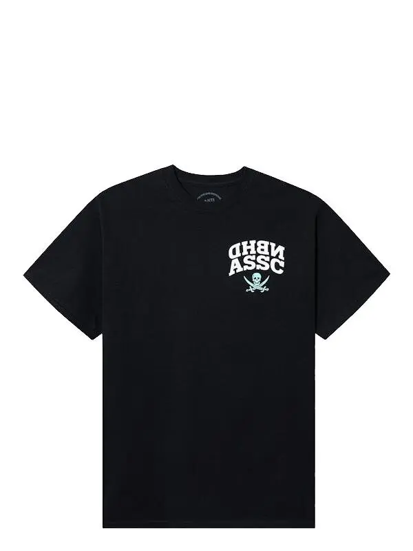 ANTI SOCIAL SOCIAL CLUB X Neighborhood Reverse Blue Logo Tee Shirt - Black